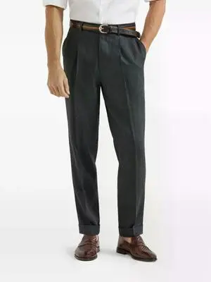 Brunello Cucinelli Chevron Pleated Trousers - Grey