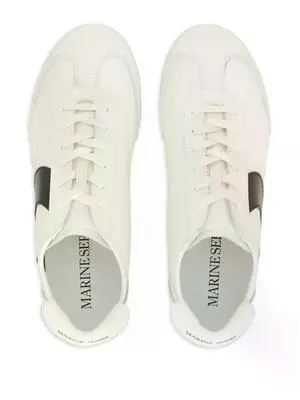 MARINE SERRE Ms Astra Matte Leather Sneakers - Neutrals
