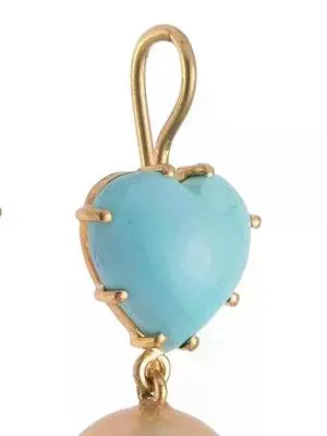 SYLVA & CIE Turquoise Pearl Heart Earrings