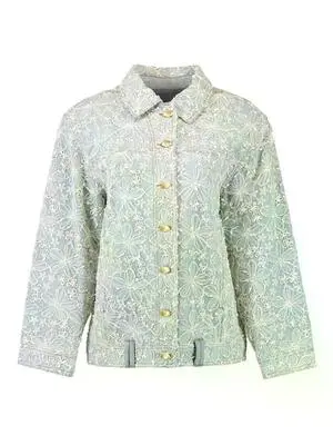Aje Floral-embroidered Denim Jacket