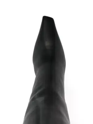 Amina Muaddi Mona Side-zip Square-toe Boots - Black