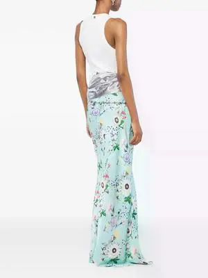 Rabanne Floral Print Chain Skirt