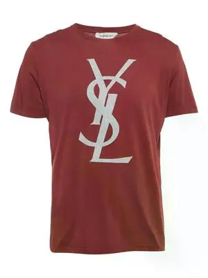 Saint Laurent Logo-patch Cotton T-shirt - Red