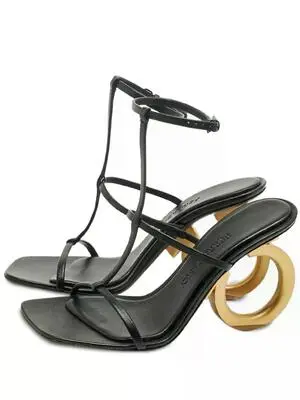 FERRAGAMO Elina Logo-heel Sandals - Black
