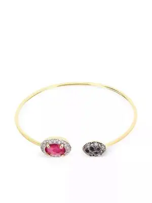 NANIS Diamond And Ruby Bangle Bracelet - Gold