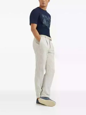 Brunello Cucinelli Striped Pleated Trousers - Grey