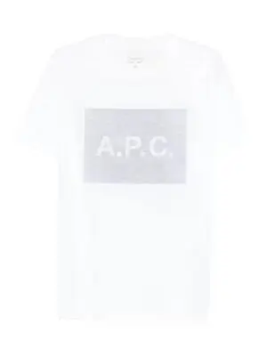 A.p.c. Rectangular-shape-logo T-shirt - White