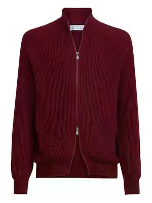 Brunello Cucinelli Raglan-sleeves Zip Cardigan - Red