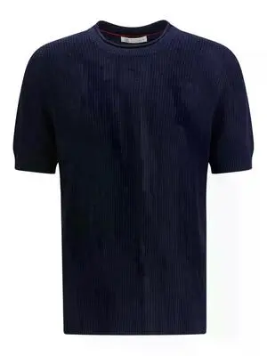Brunello Cucinelli Ribbed Short-sleeve T-shirt - Blue