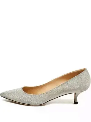 SERGIO ROSSI Glitter Pointed-toe Kitten Heel Pumps