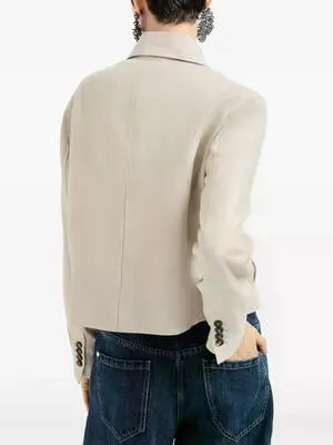 Brunello Cucinelli Long-sleeve Linen Jacket With Pockets - Neutrals