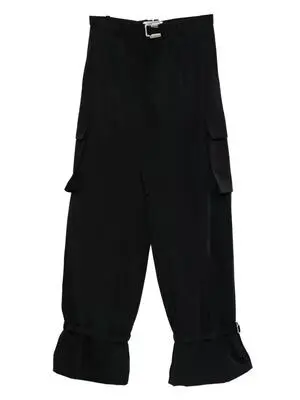 Attico Cargo Trousers With Buckle Detail - Black