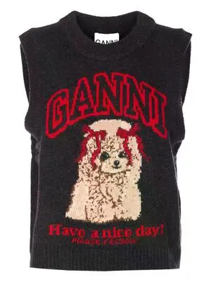 GANNI Graphic Sleeveless Top