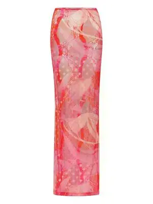 DONDE ESTEBAN Toronja Mesh Maxi Skirt