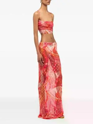 DONDE ESTEBAN Toronja Mesh Maxi Skirt