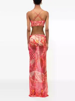 DONDE ESTEBAN Toronja Mesh Maxi Skirt