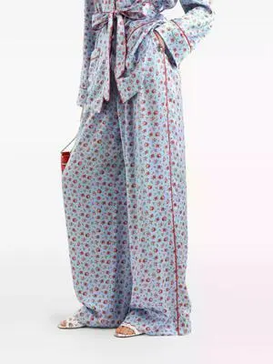 Dolce & Gabbana Floral-print Silk Trousers