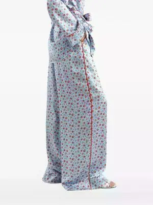 Dolce & Gabbana Floral-print Silk Trousers