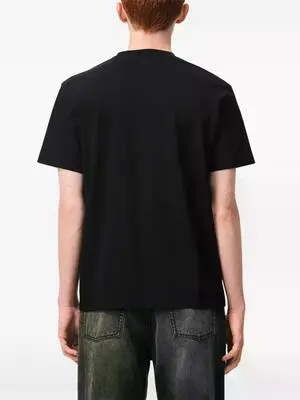 AMI Paris De Coeur Embroidered Organic Cotton T-shirt - Black