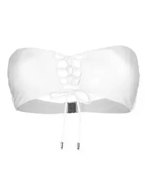 CAHA CAPO DUBAI Scarlett Lace-up Bandeau Bikini Top - White