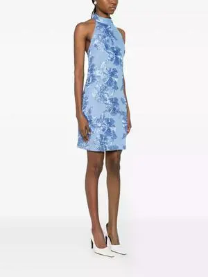 ROTATE BY BIRGER CHRISTENSEN Halterneck Floral Mini Dress