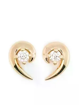 SHAUN LEANE Talon Diamond Stud Earrings - Gold