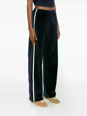 SPORTY & RICH Side-stripe Logo-detail Track Pants - Blue