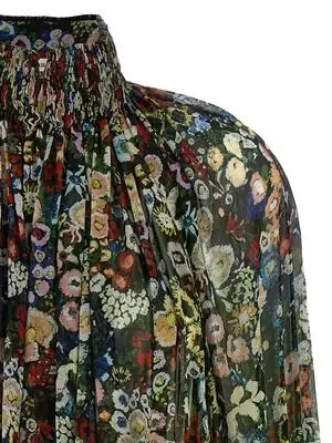 Khaite Floral High-neck Blouse