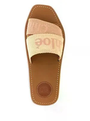 Chloé Logo Print Sandals - Neutrals