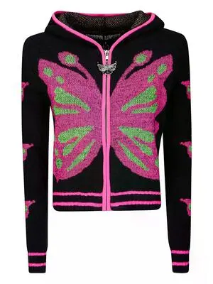 CHOPOVA LOWENA Butterfly Knit Hoodie - Black