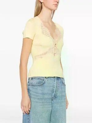 SELF-PORTRAIT Lace-detailed Knit Top
