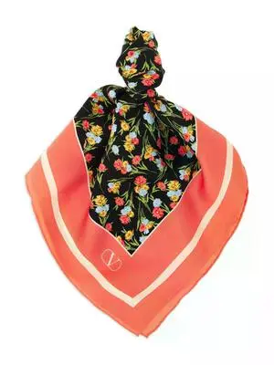 Valentino Garavani Floral-print Scarf - Orange