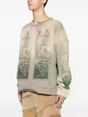 WHO DECIDES WAR BY EV BRAVADO Graphic Distressed Crew-neck