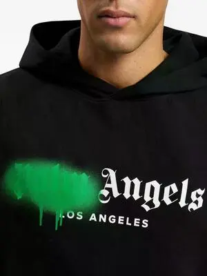 Palm Angels Spray City Los Angeles Dripping Logo Hoodie - Black