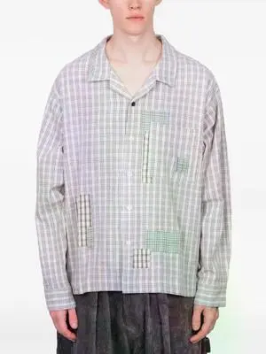 STORY MFG. Greetings Check Patchwork Shirt