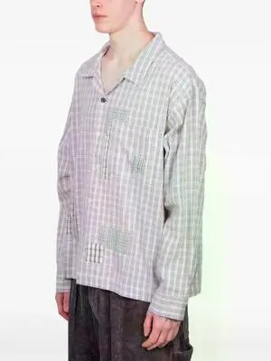 STORY MFG. Greetings Check Patchwork Shirt