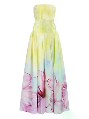 Aje Floral-print Strapless Maxi Dress