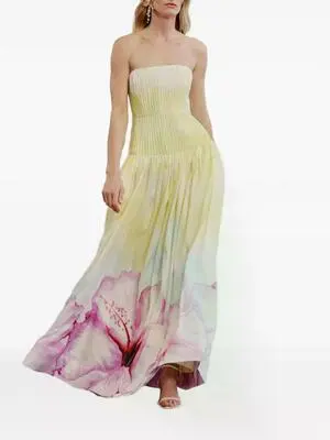 Aje Floral-print Strapless Maxi Dress