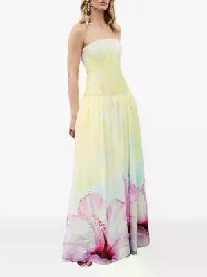 Aje Floral-print Strapless Maxi Dress