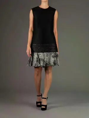 Giambattista Valli Sleeveless Drop Waist Dress - Black