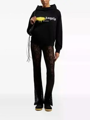 Palm Angels Spray Milan Logo Hoodie - Black
