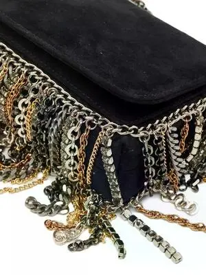 JIMMY CHOO Chain-embellished Suede Mini Bag