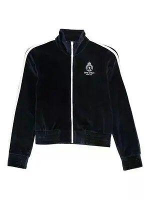 SPORTY & RICH Sleeve-stripe Zipped Sweatshirt - Blue