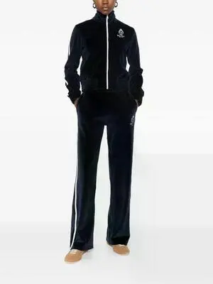 SPORTY & RICH Sleeve-stripe Zipped Sweatshirt - Blue