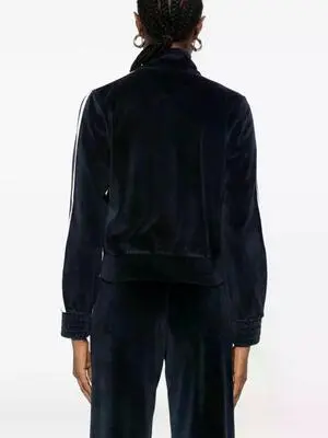 SPORTY & RICH Sleeve-stripe Zipped Sweatshirt - Blue