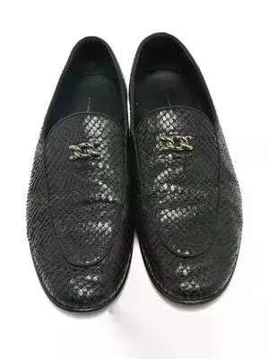 GIUSEPPE ZANOTTI Snakeskin-textured Loafers