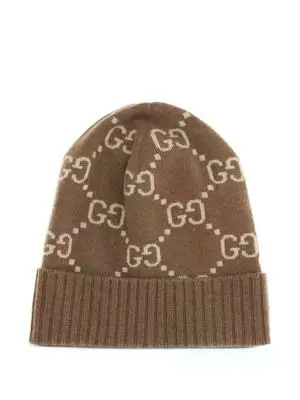 Gucci Gg Cashmere Beanie - Brown