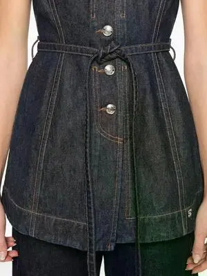 Sportmax Belted Denim Top - Blue