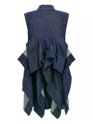 Sacai Ruffled Denim Mini Dress