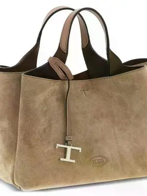 TOD'S Mini Apa Suede Tote Bag - Neutrals